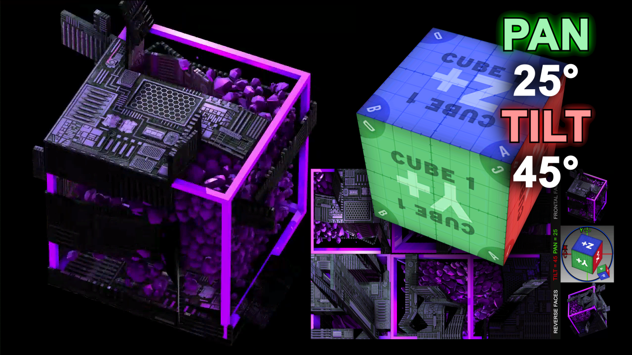 Projection Mapping Loops for Cubes - 4K, Pixelmapped, Ready to project.