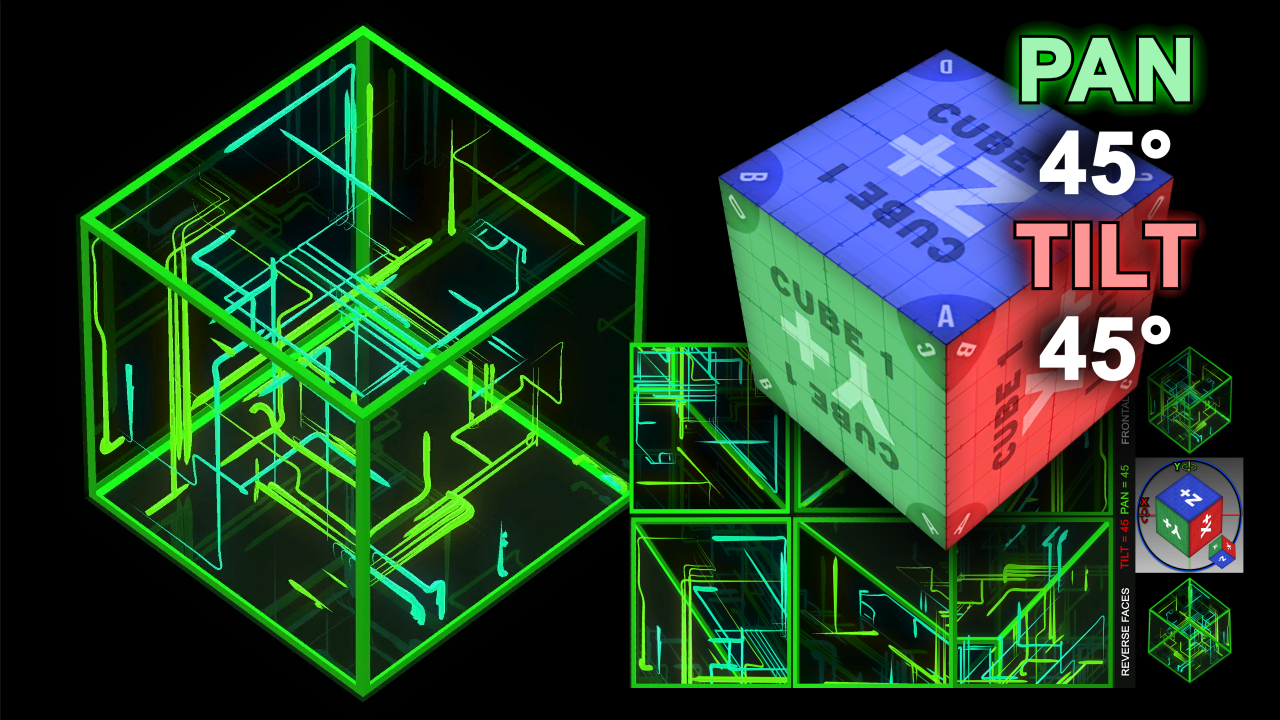 Projection Mapping Loops for Cubes - 4K, Pixelmapped, Ready to project.