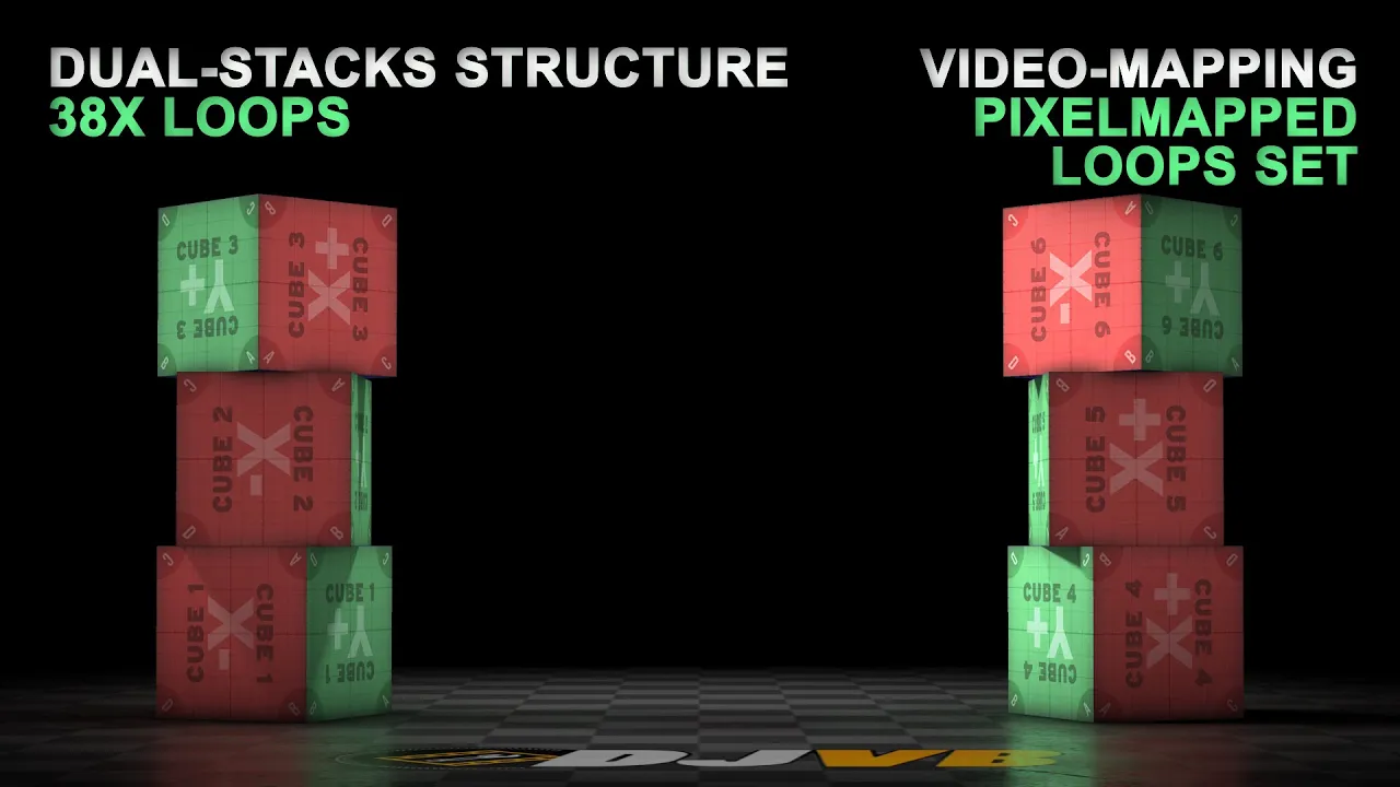 Projection Mapping Loops for Cubes - 4K, Pixelmapped, Ready to project.