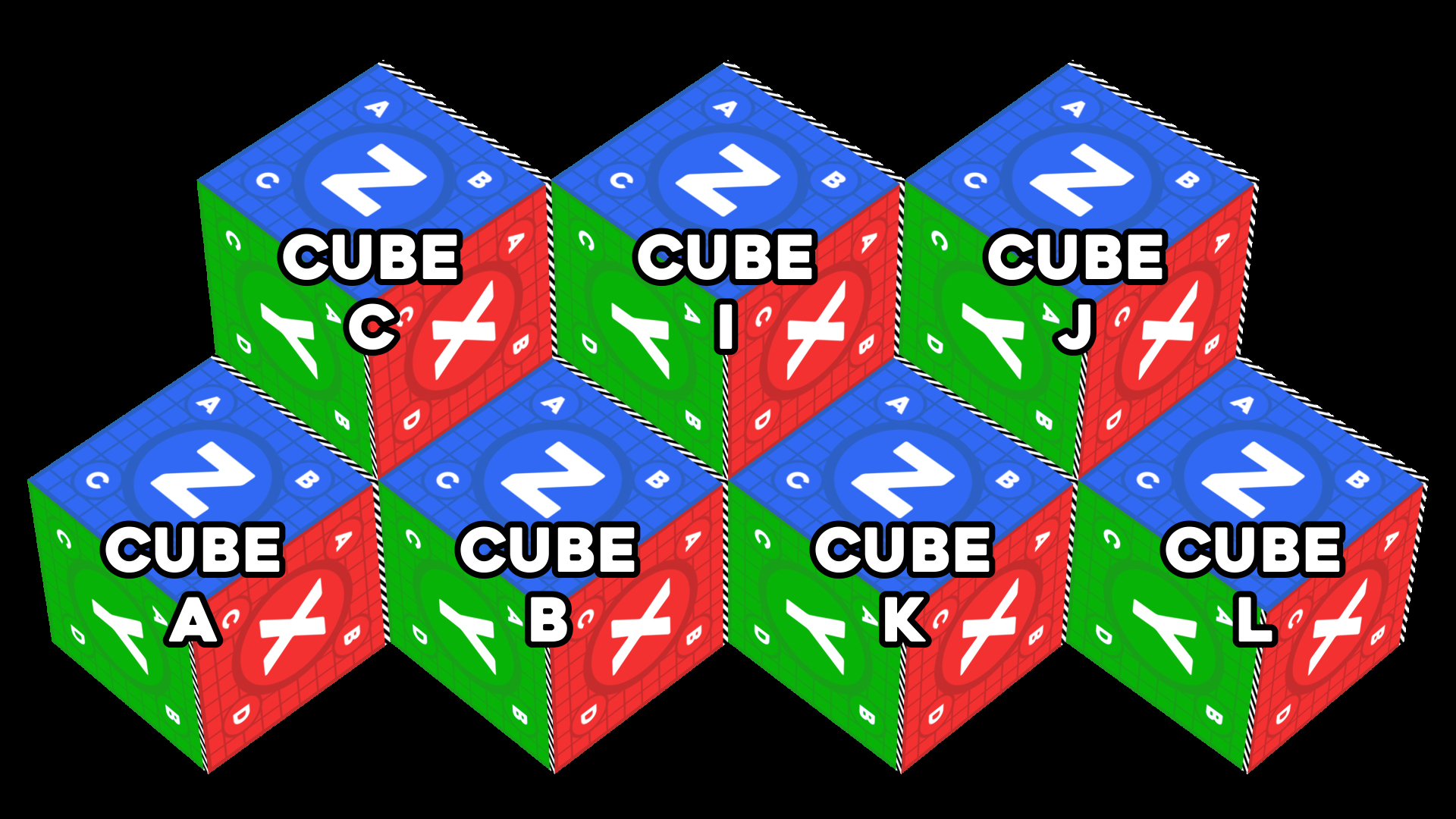 Projection Mapping Loops for Cubes - 4K, Pixelmapped, Ready to project.